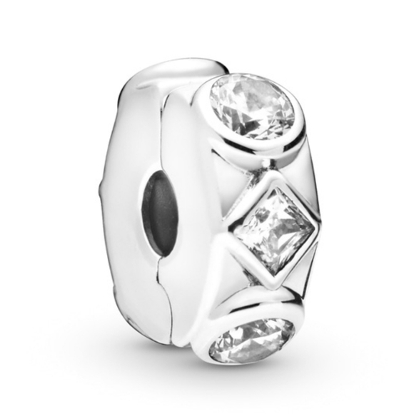 Pandora | Jewelry | Pandora Sterling Silver Geometric Shapes Clip W Cz ...